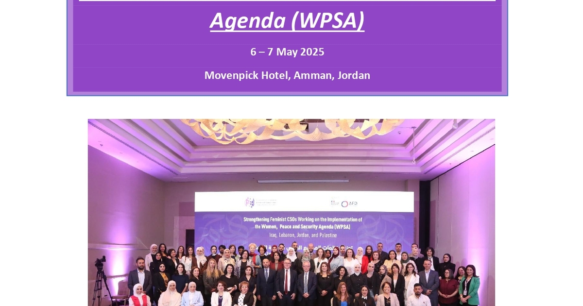Regional Forum Advancing the Women, Peace and Security Agenda (WPSA ...